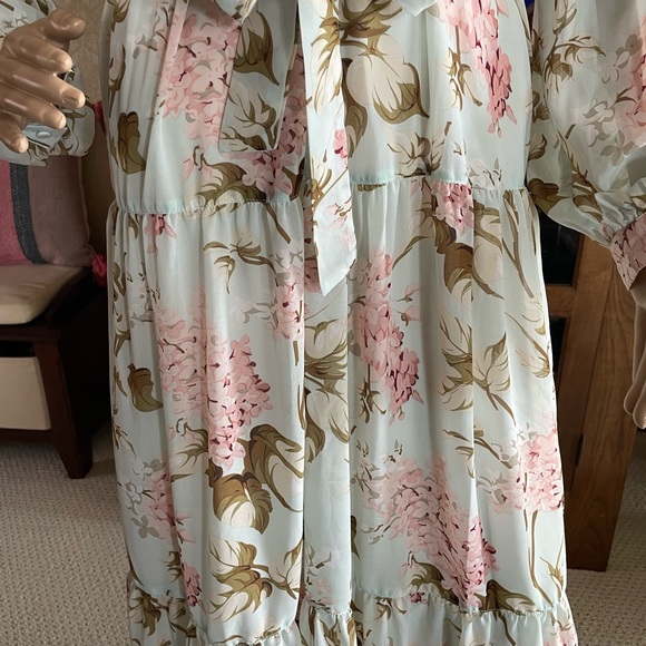 paparazzi | Dresses | Sheer Hydrangea Print Maxi Dress | Poshmark